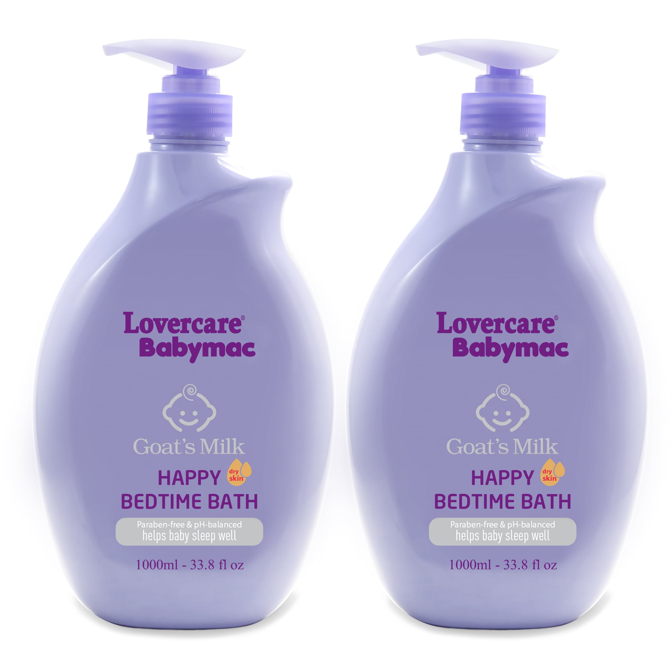 2-Pack LoverCare Babymac Goat's Milk Happy Bedtime Bath-33.8 fl oz ...