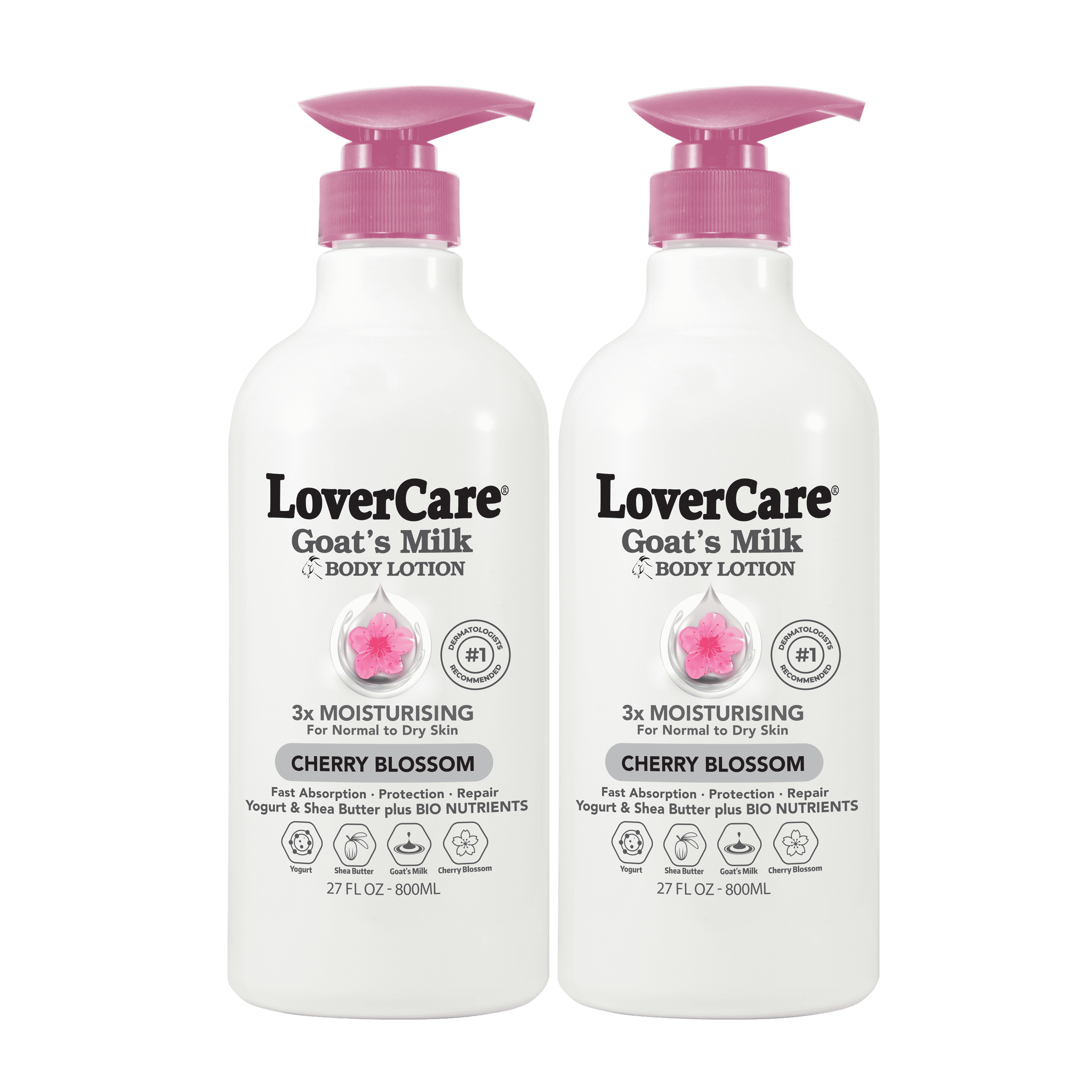 2-Pack LoverCare Goat's Milk Body Lotion 27 fl oz (800ml) - Cherry ...