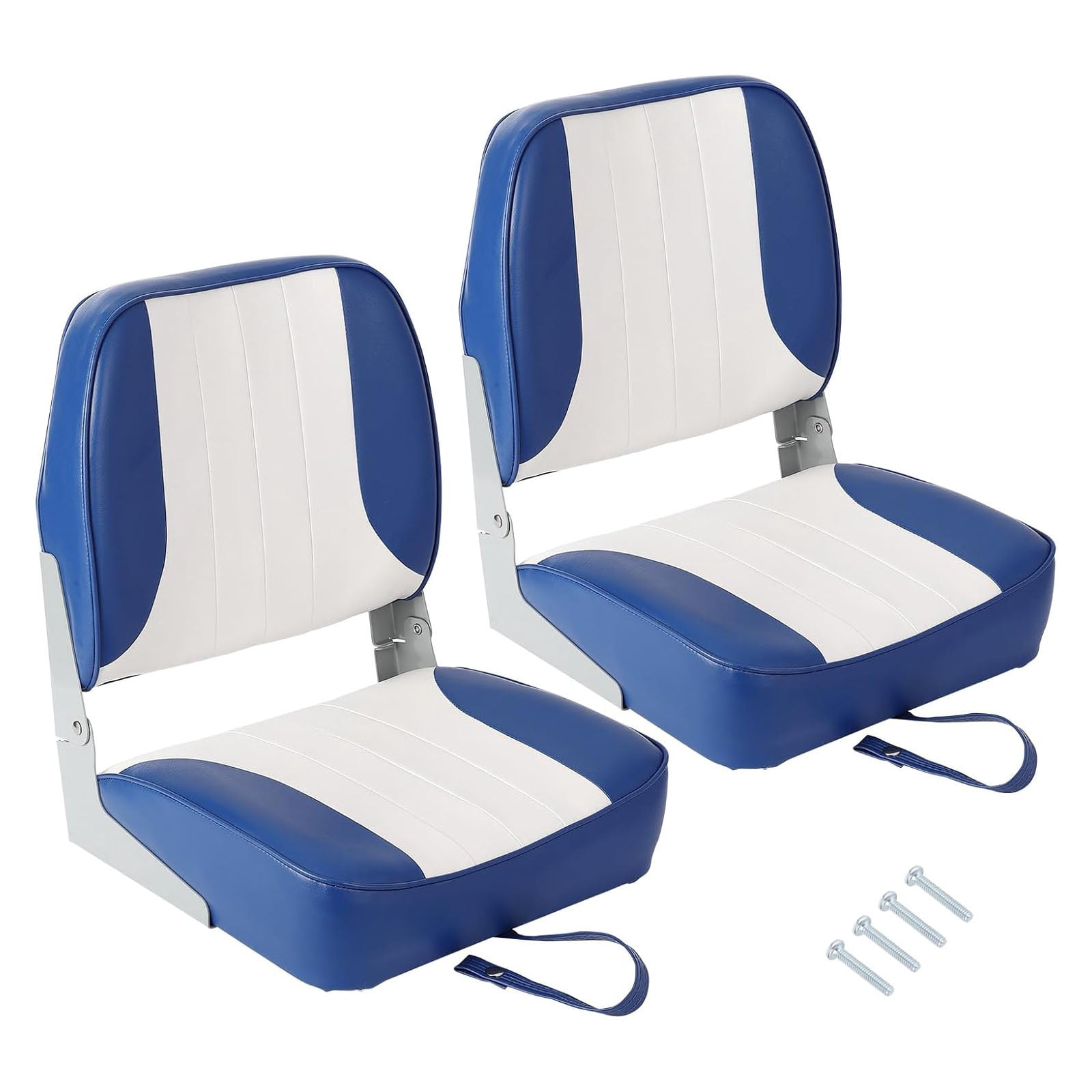 2 Pack Low Back Folding Marine Seats, Fishing Boat Seat with Thickened ...