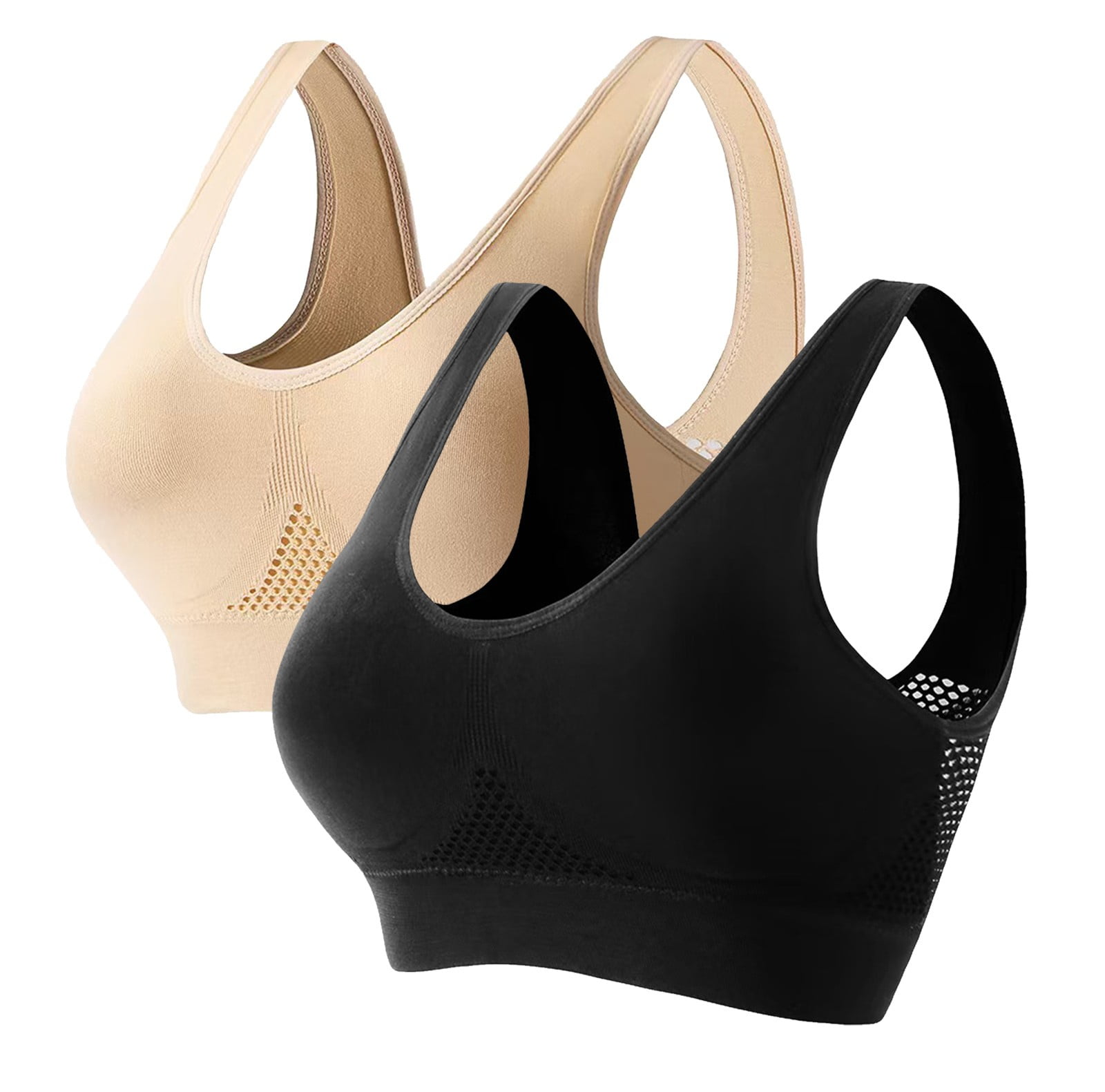 2 Pack Low Back Sports Bra Padded Bra Women's Sports Bras Cheap Sports ...