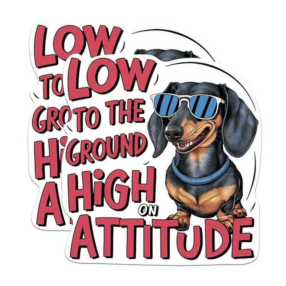 (2 Pack) Low to The Ground High On Attitude Magnets - Weiner Dog ...