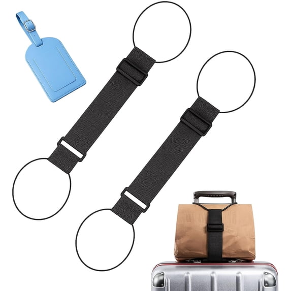 2 Pack Luggage Connector Straps for Suitcase Handle, Adjustable Elastic ...