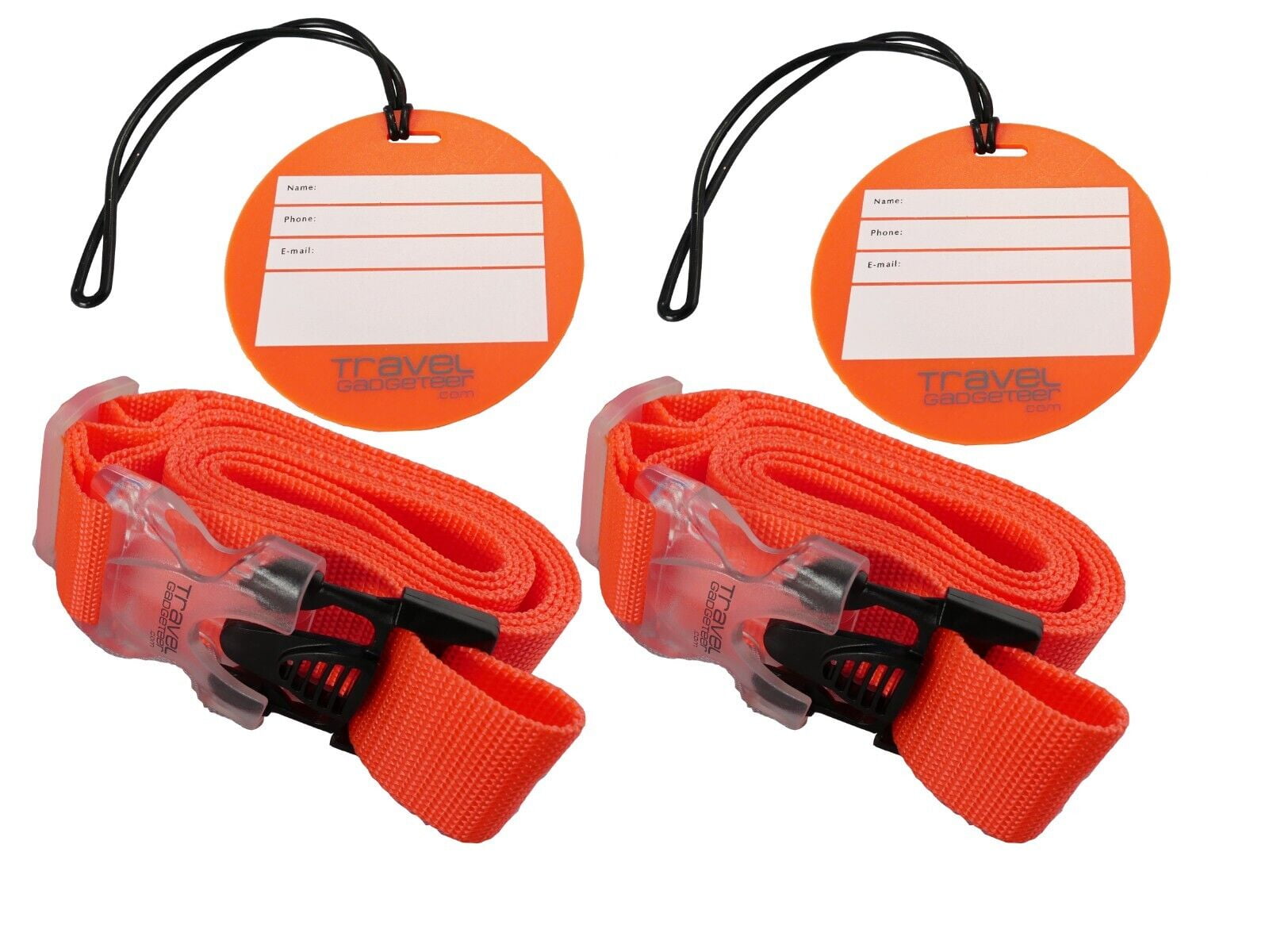 (2-Pack) Luggage Strap + Matching TAG | BRIGHT COLORS Help Easily ...