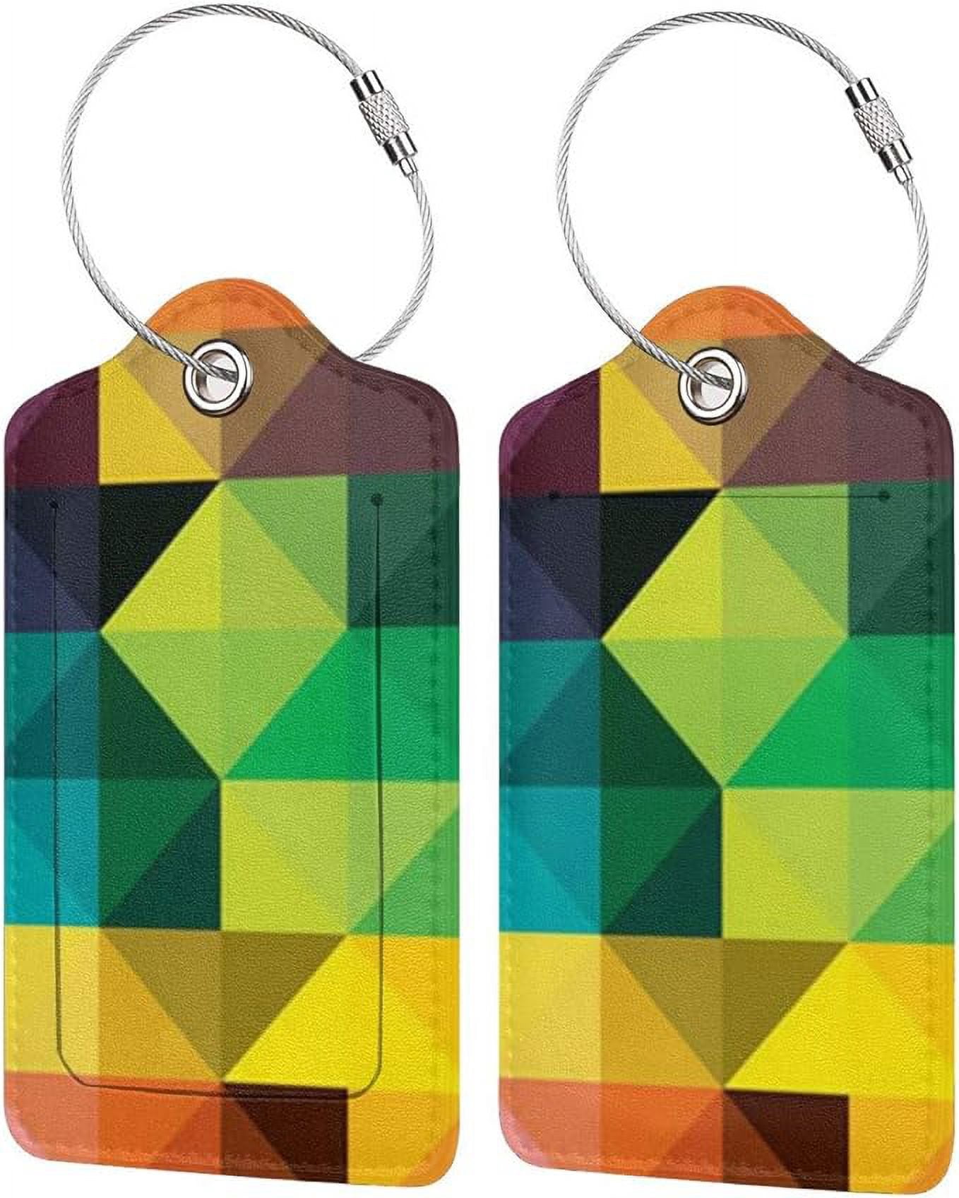 2 Pack Luggage Tag for Suitcase, Cute Unique Leather Suitcase Tags ...
