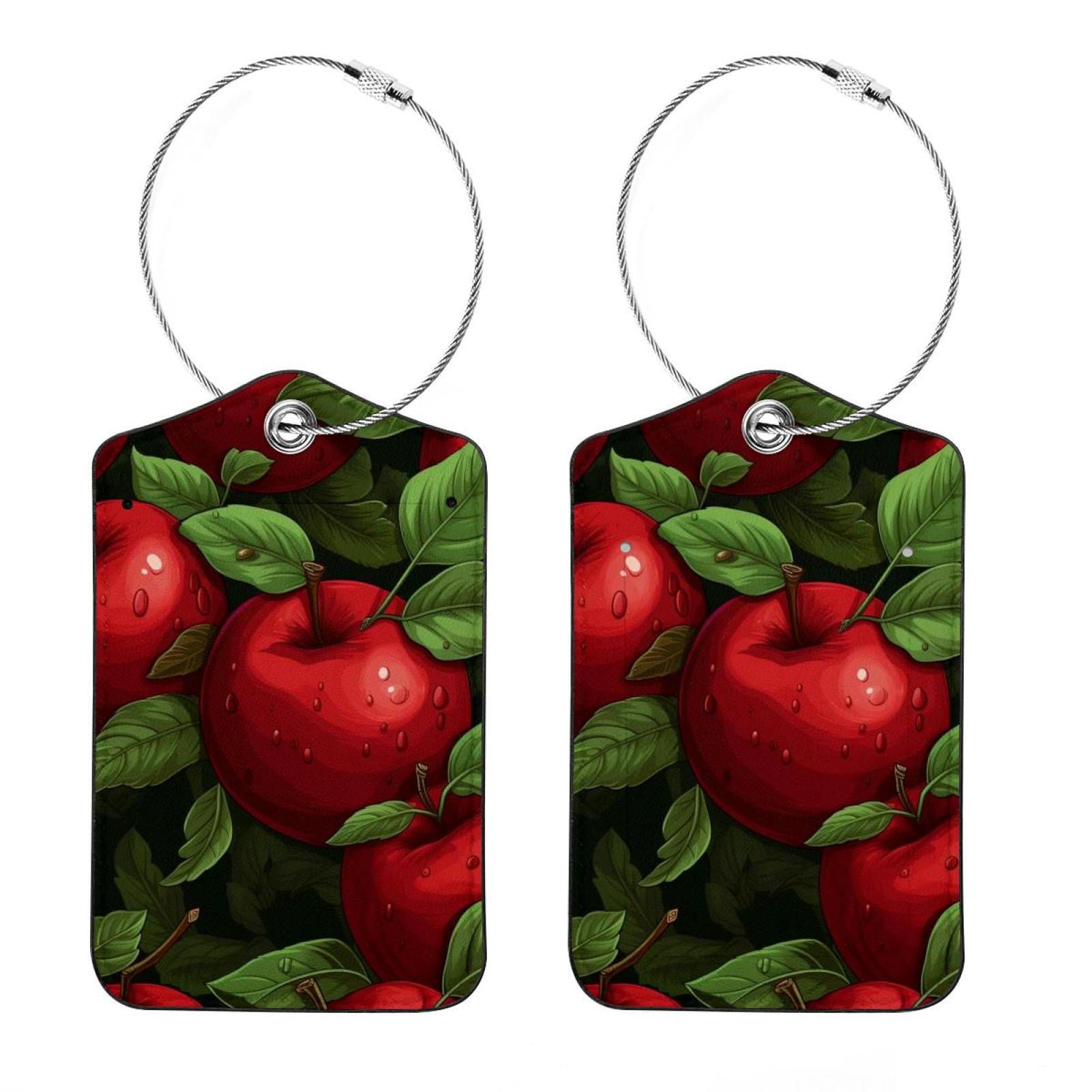 2 Pack Luggage Tag for Suitcase, Apple Baggage Tag with Stainless Steel ...