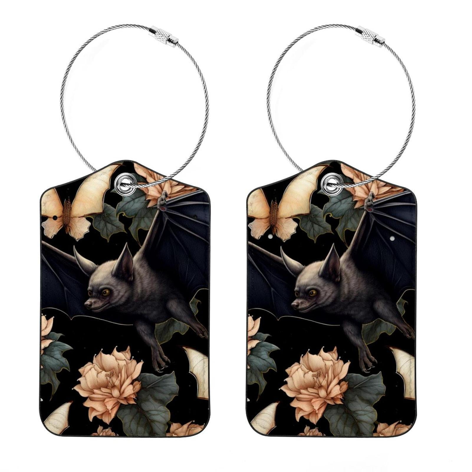 2 Pack Luggage Tag for Suitcase, Bat Baggage Tag with Stainless Steel ...