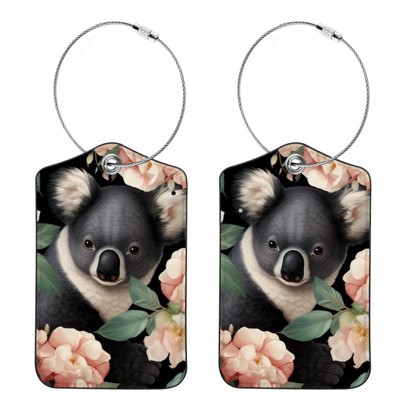 2 Pack Luggage Tag for Suitcase, Koala Baggage Tag with Stainless Steel ...