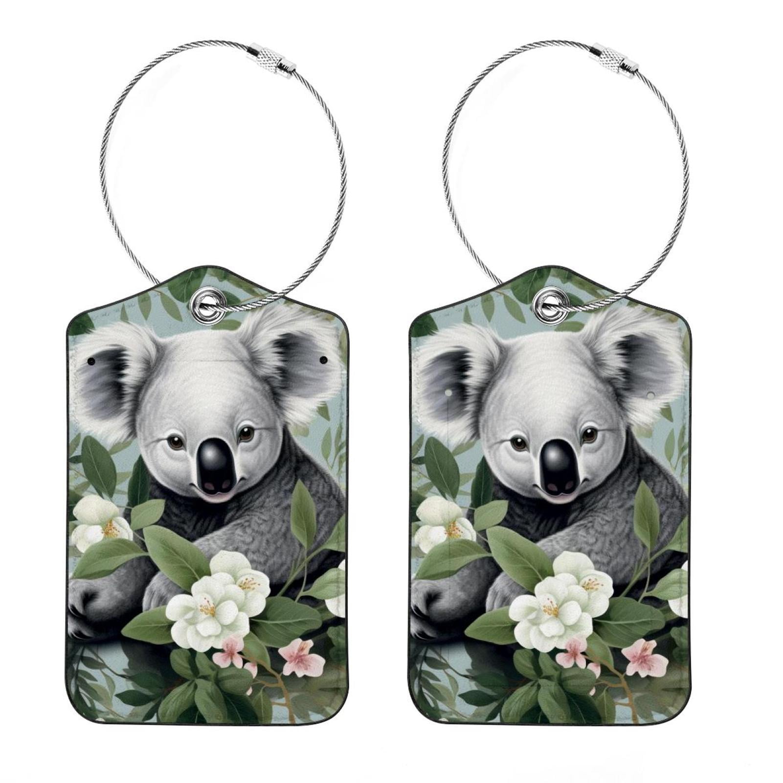 2 Pack Luggage Tag for Suitcase, Koala Baggage Tag with Stainless Steel ...