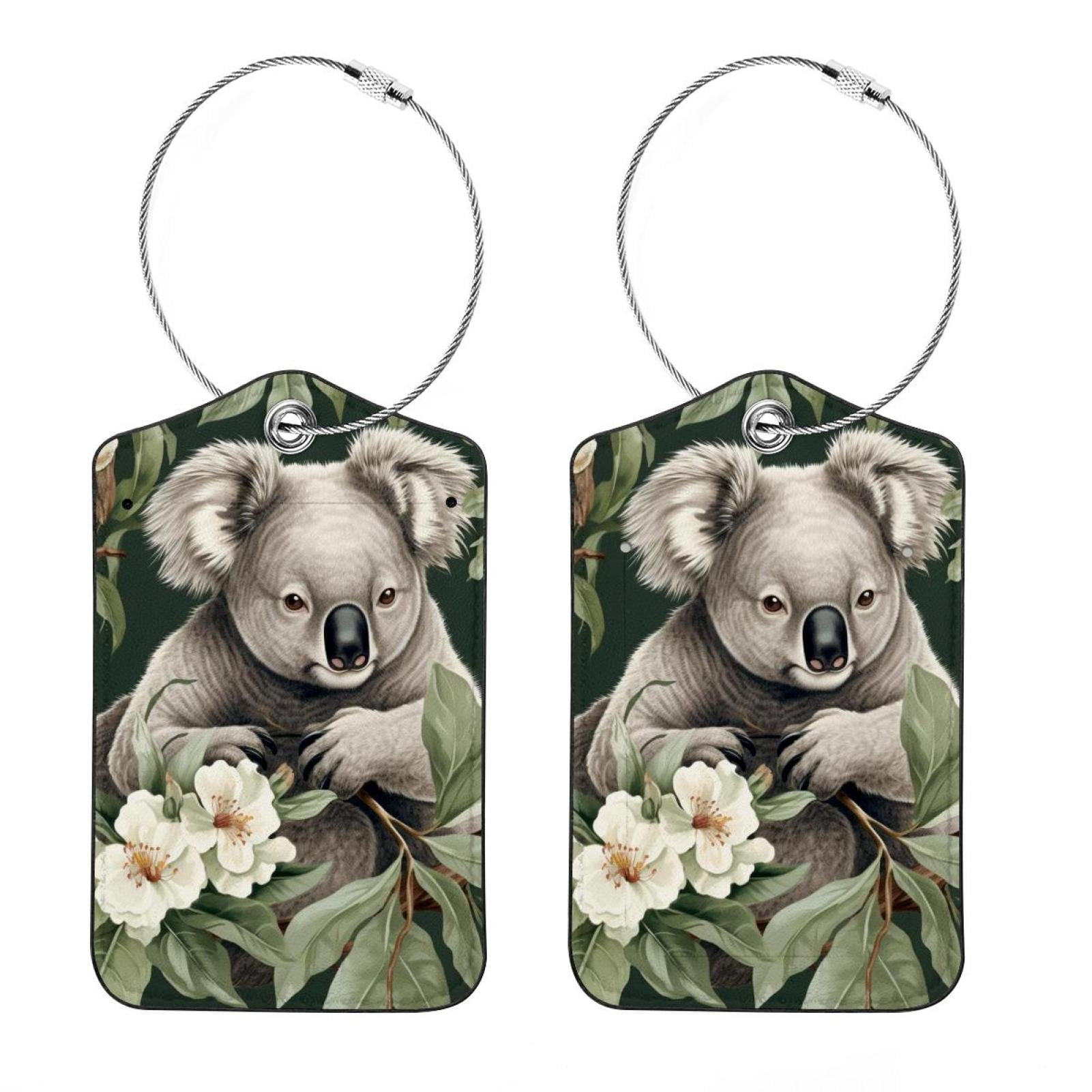 2 Pack Luggage Tag for Suitcase, Koala Baggage Tag with Stainless Steel ...