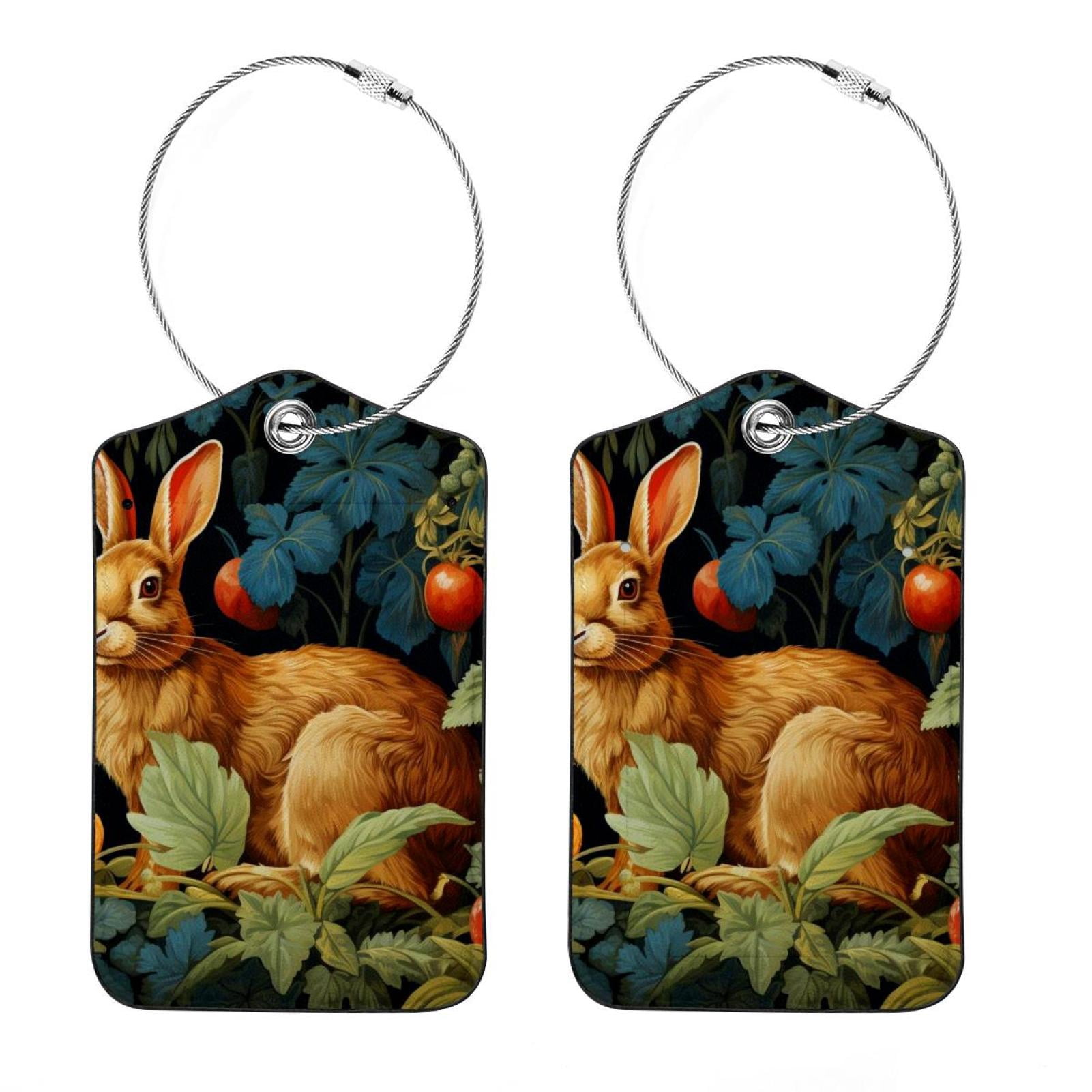 2 Pack Luggage Tag for Suitcase, Rabbit Bunny Baggage Tag with ...