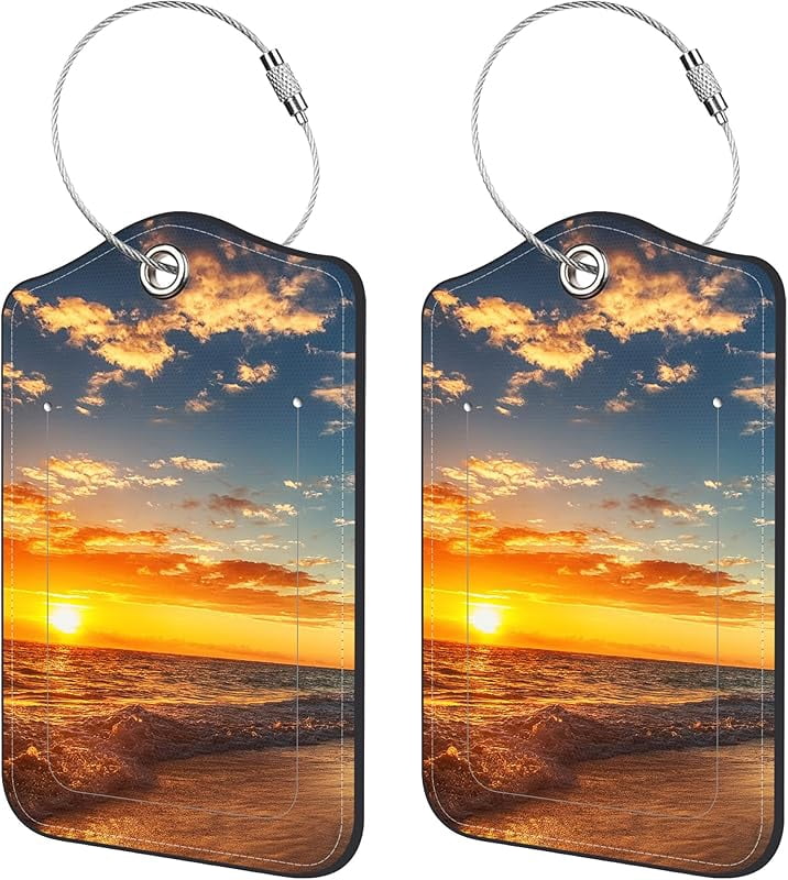 2 Pack Luggage Tags for Suitcase,Rainbow Flag PU Leather Luggage Tags ...