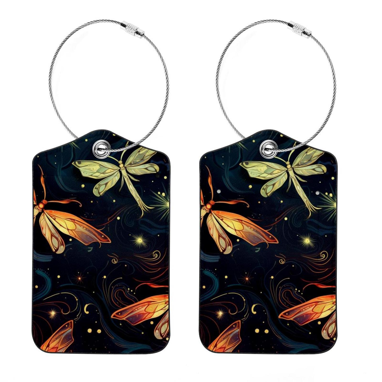 2 Pack Luggage Tags for Suitcases Leather Name Travel Tags for Luggage ...