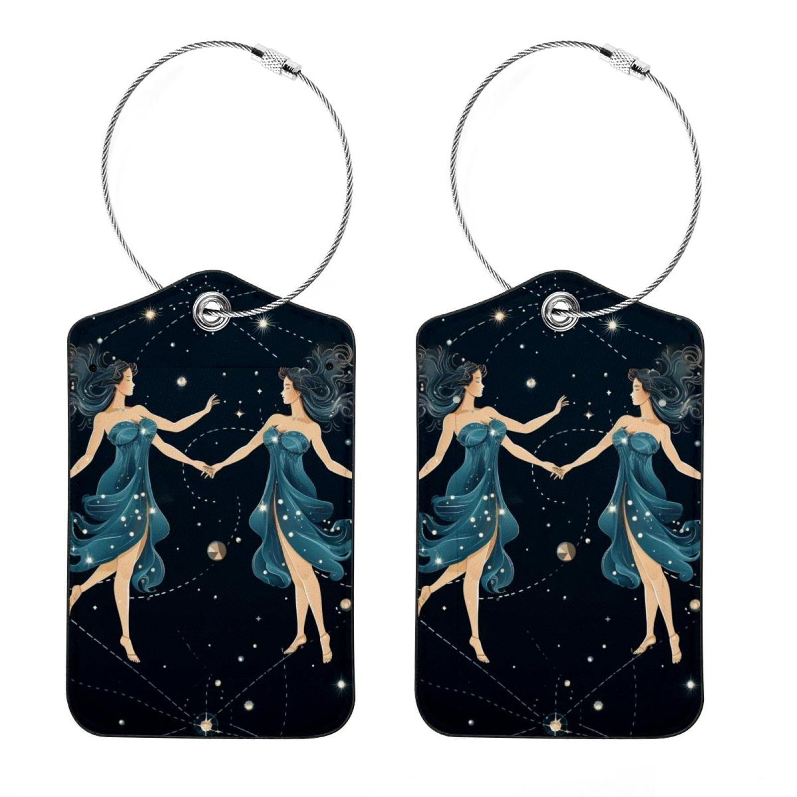 2 Pack Luggage Tags for Suitcases Leather Name Travel Tags for Luggage ...