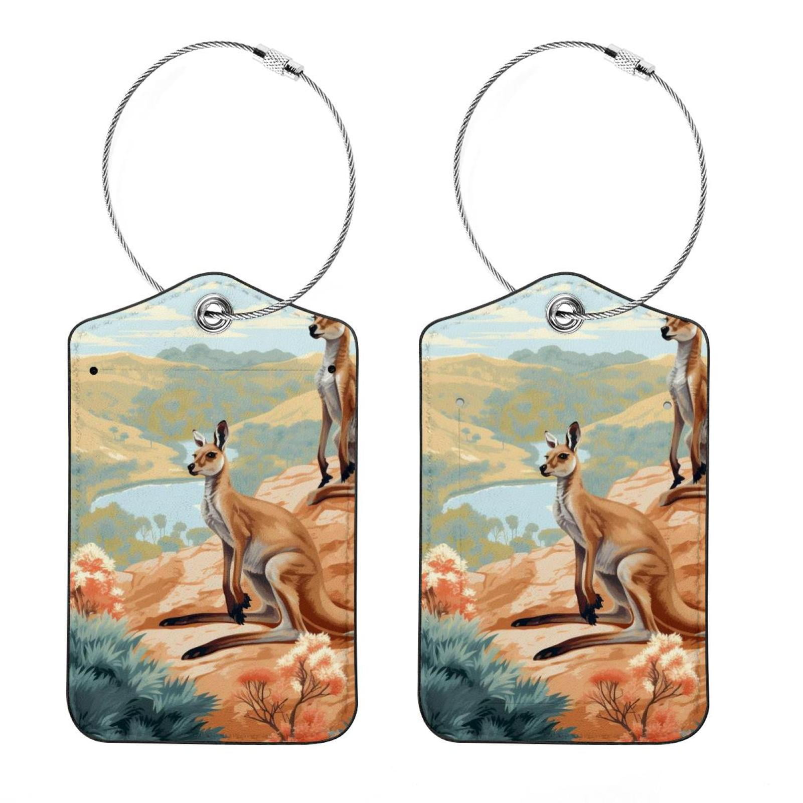 2 Pack Luggage Tags for Suitcases Leather Name Travel Tags for Luggage ...