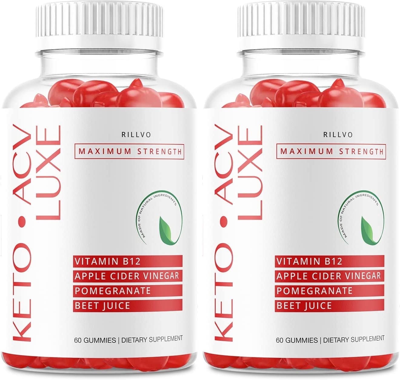 Luxe Keto ACV Gummies, 2 Pack, Advanced Formula, Premium Keto Diet Supplement, 120 Chewable ...