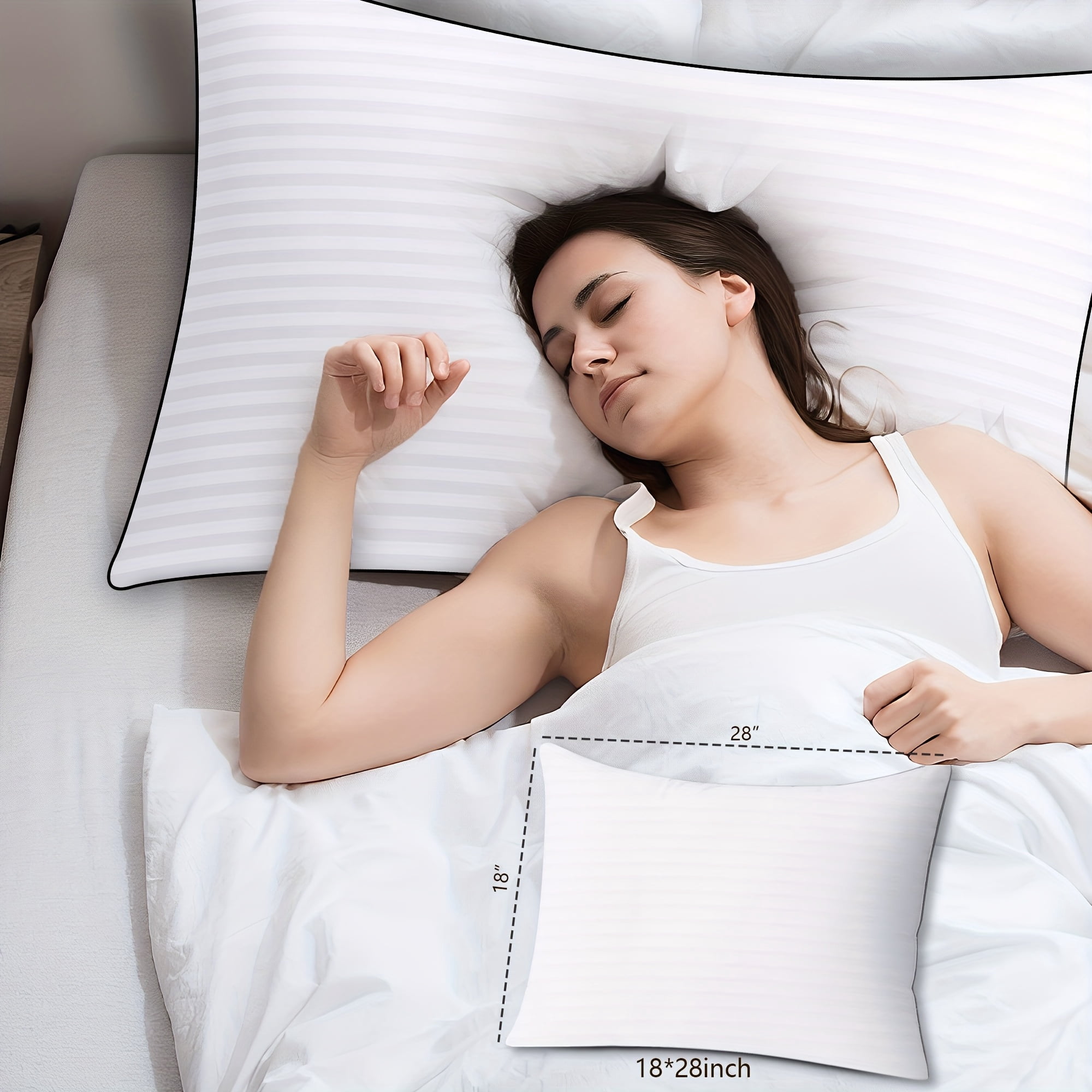 2 Pack Luxury Cooling Bed Pillows for Sleeping, Hypoallergenic Quilt ...