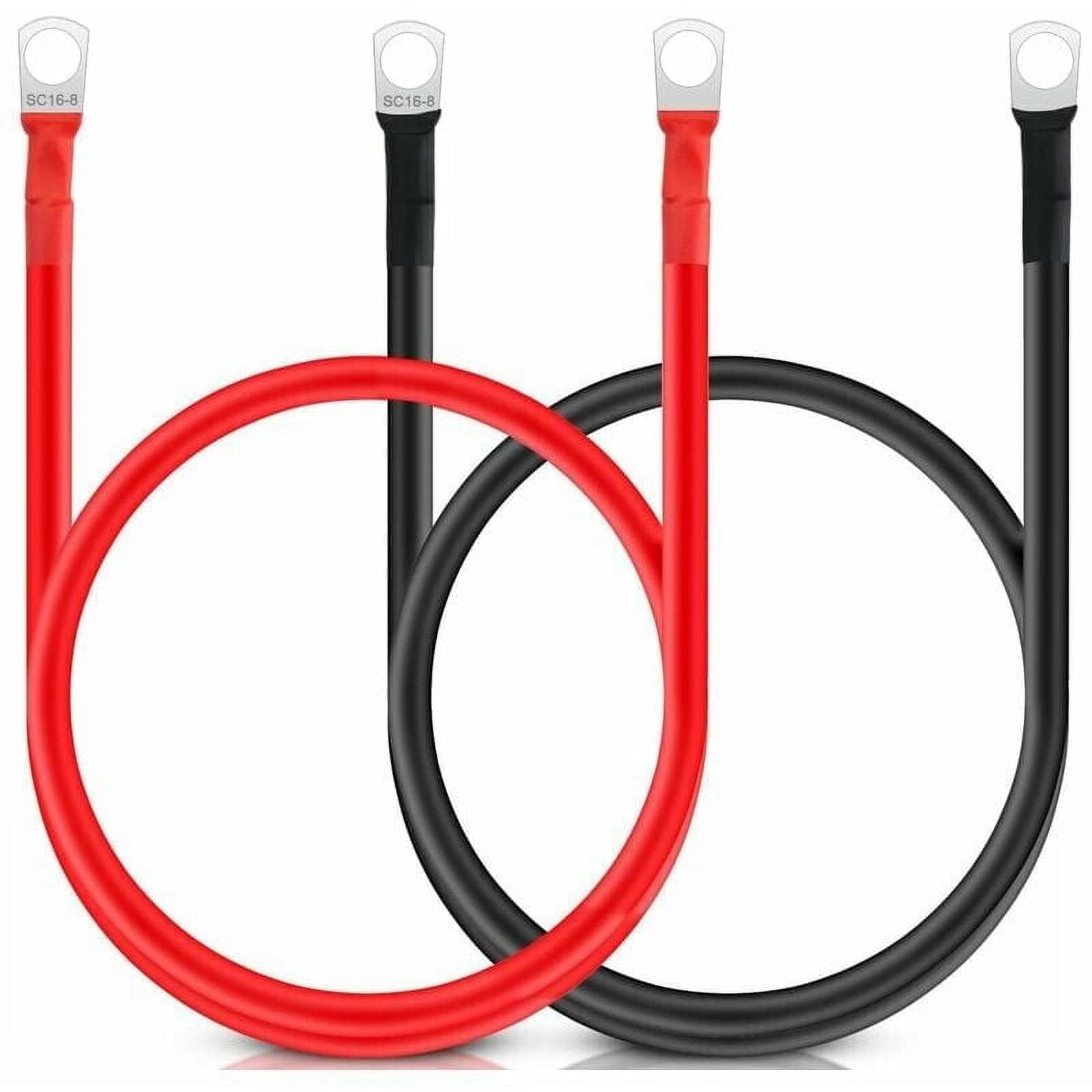 2 Pack M8 Battery Cable 50Cm 12V Battery Cable 16Mm² Copper Power Cable ...