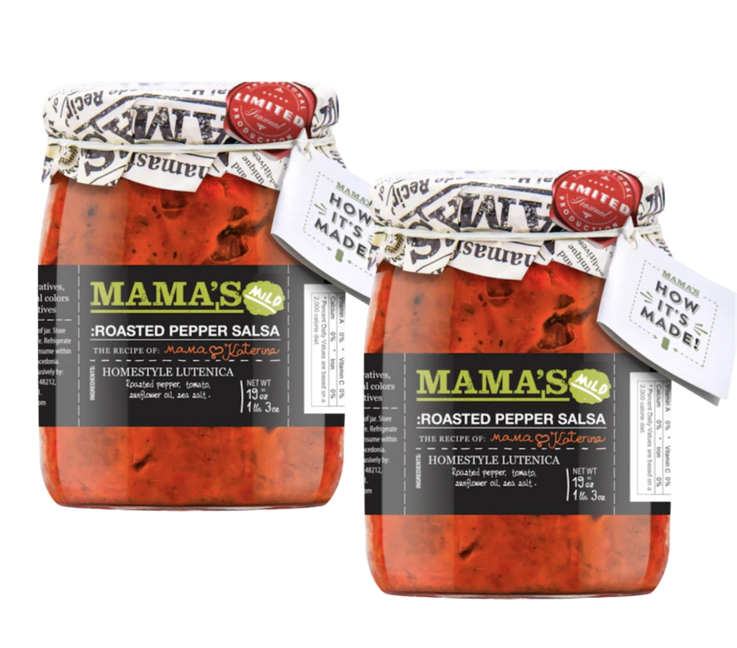 2 Pack MAMA'S MILD - ROASTED PEPPER SALSA 19oz/each - Walmart.com
