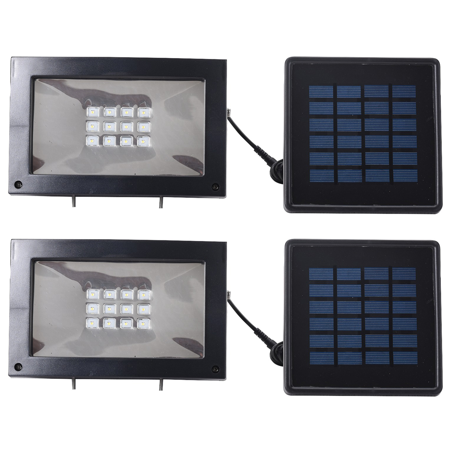 2 Pack MAXSA Innovations 40330-RS Solar-Powered Flood Light - Walmart.com