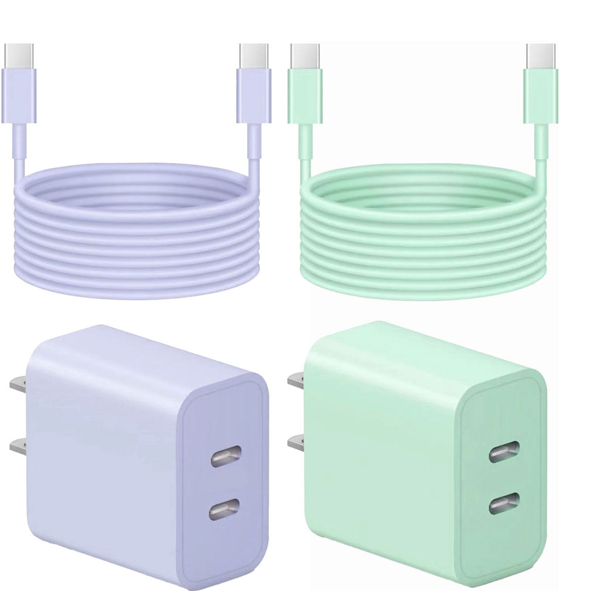 2 Pack MFi Certified 20W PD super fast chaging charger with 10ft USB-C to Lightning cord for ...