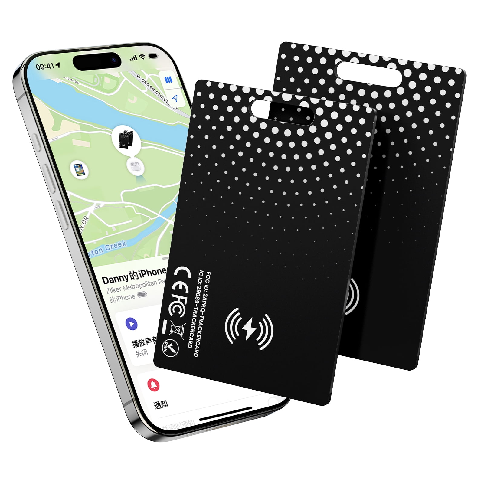 2-Pack MFi Certified Smart Card for Apple Find My, Ultra-Thin Wireless ...