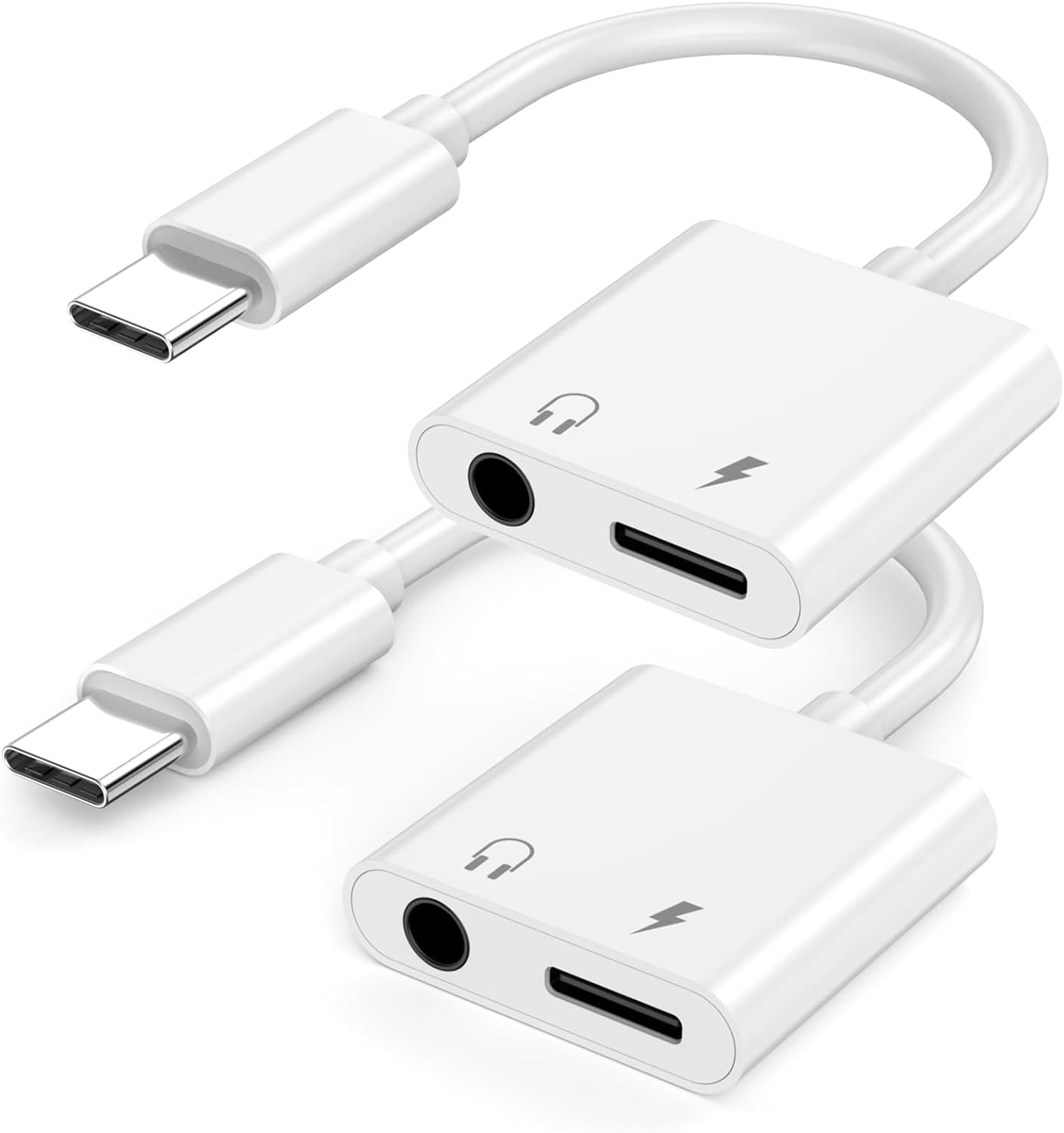 2 Pack [MFi Certified] iPhone 15 Pro Max Headphone Adapter, 2 in 1 USB ...