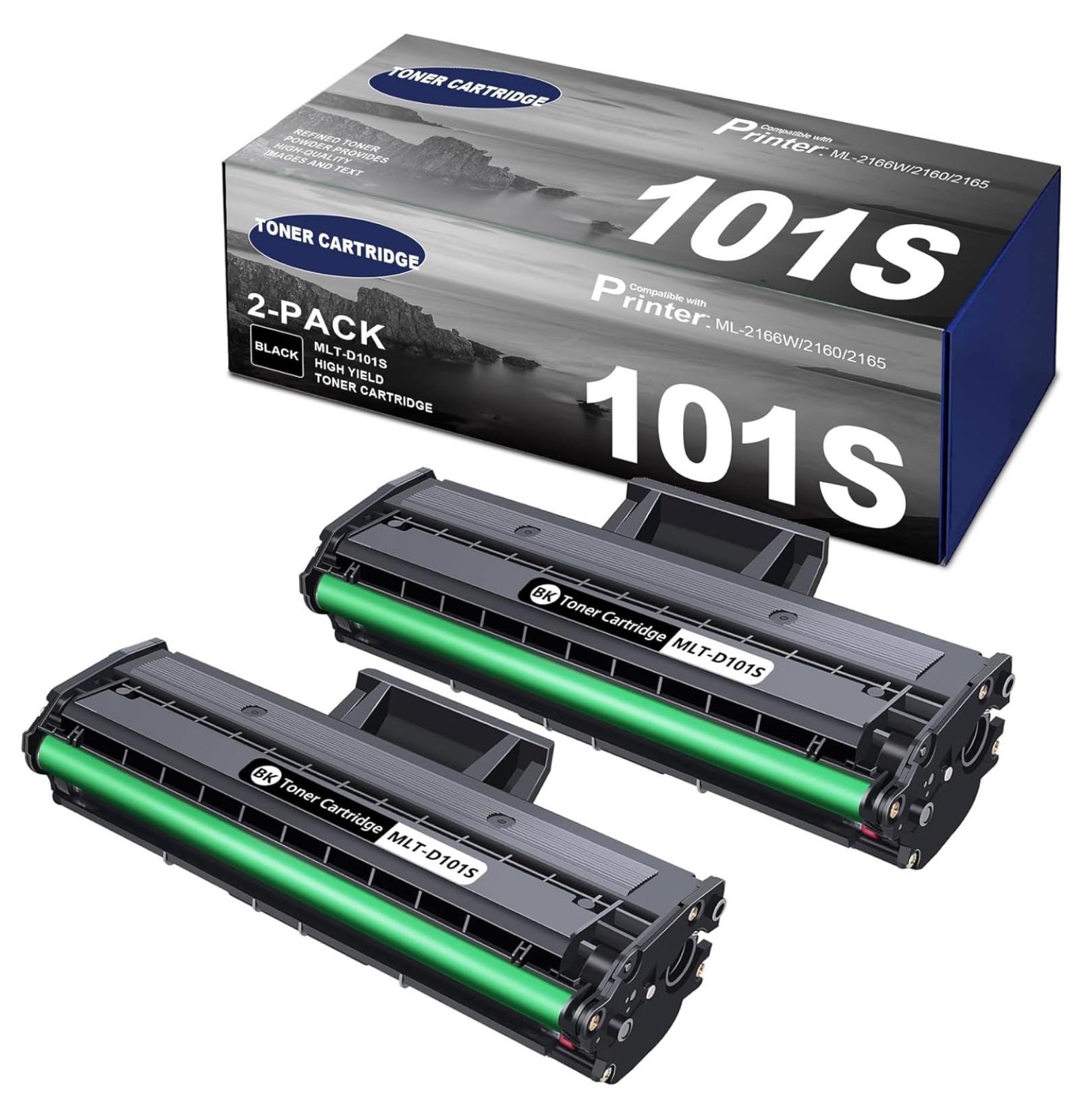2-Pack MLT-D101S Toner Cartridge Replacement for MLT-D101S D101S to use ...