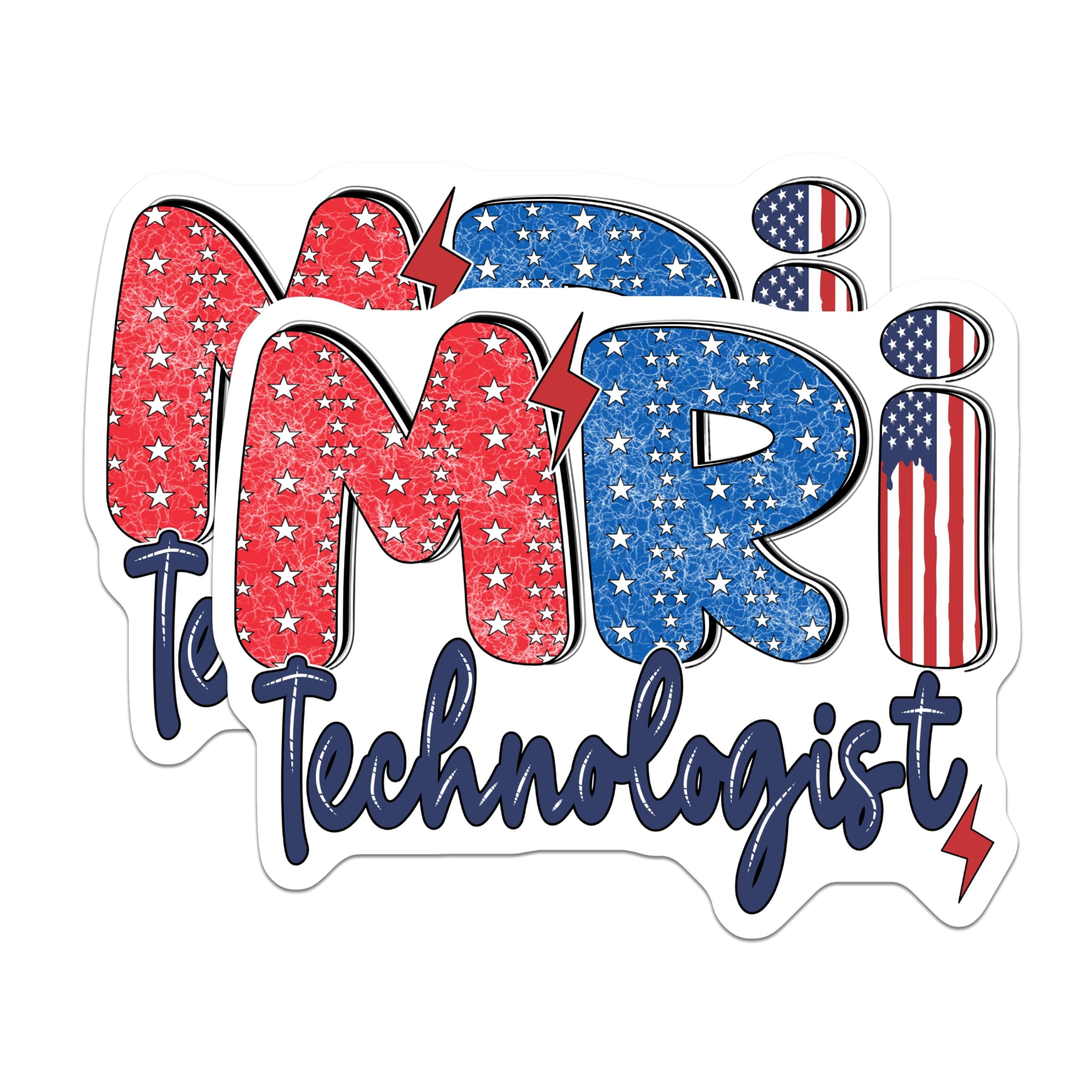 (2 Pack) MRI Technologist Stickers - Patriotic Radiology Tech - Stars ...