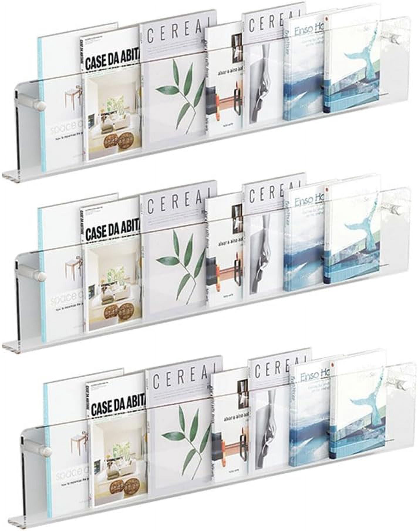 2 Pack Magazine Holder Brochure Holder Wall Mount,Hanging Bookshelf ...