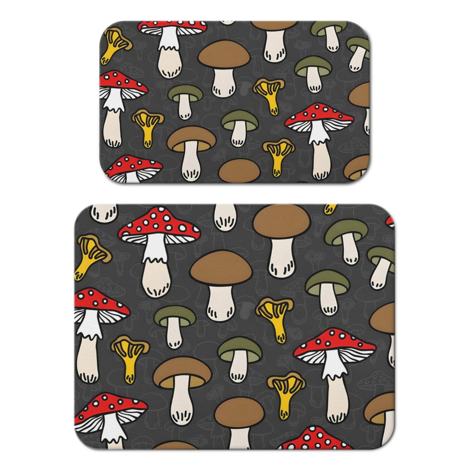2 Pack Magical Forest Mushroom Coffee Bar Mats - 4-Layer Absorbent ...