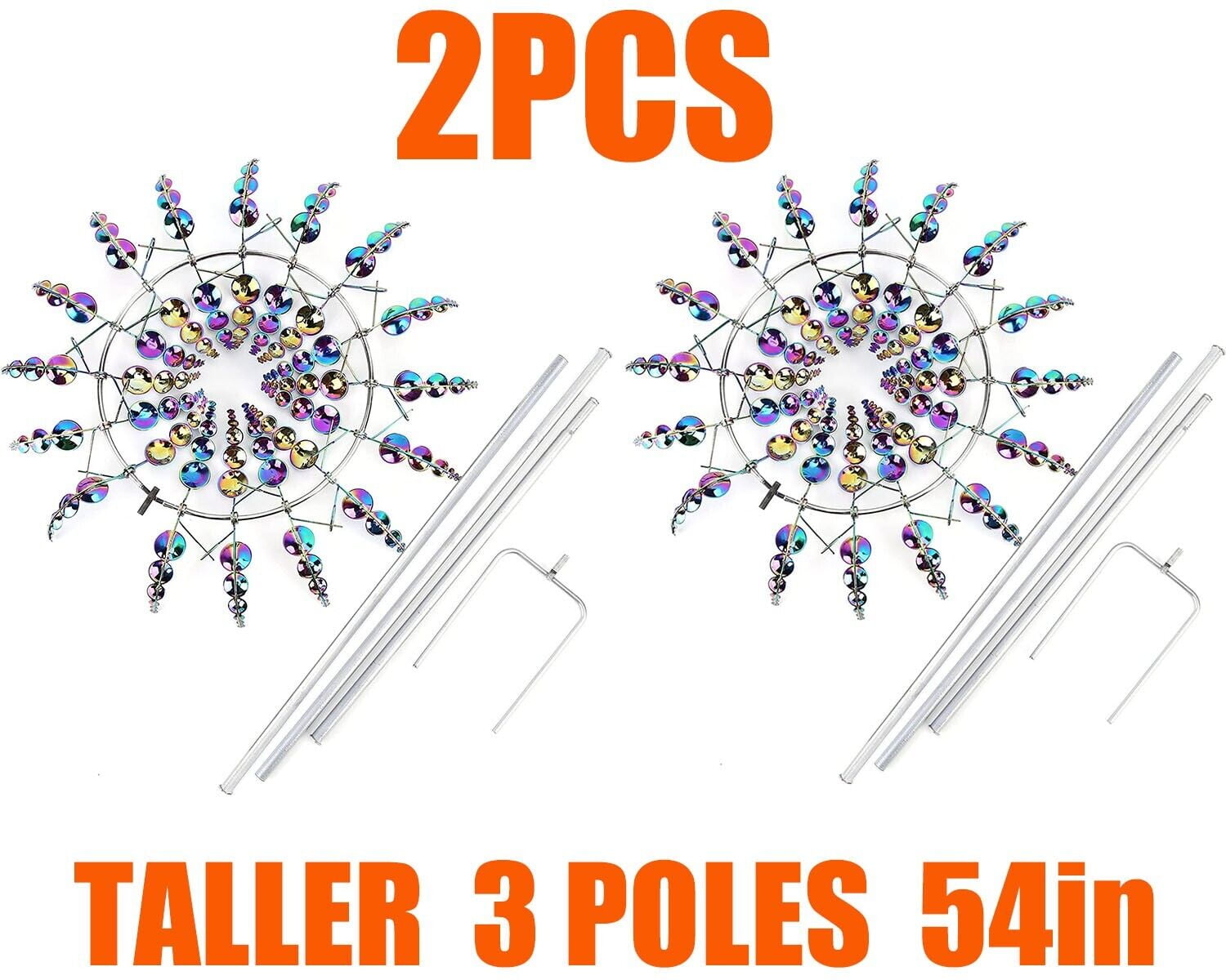 2 Pack Magical Wind Powered Kinetic Windmill Metal And Sculpture ...