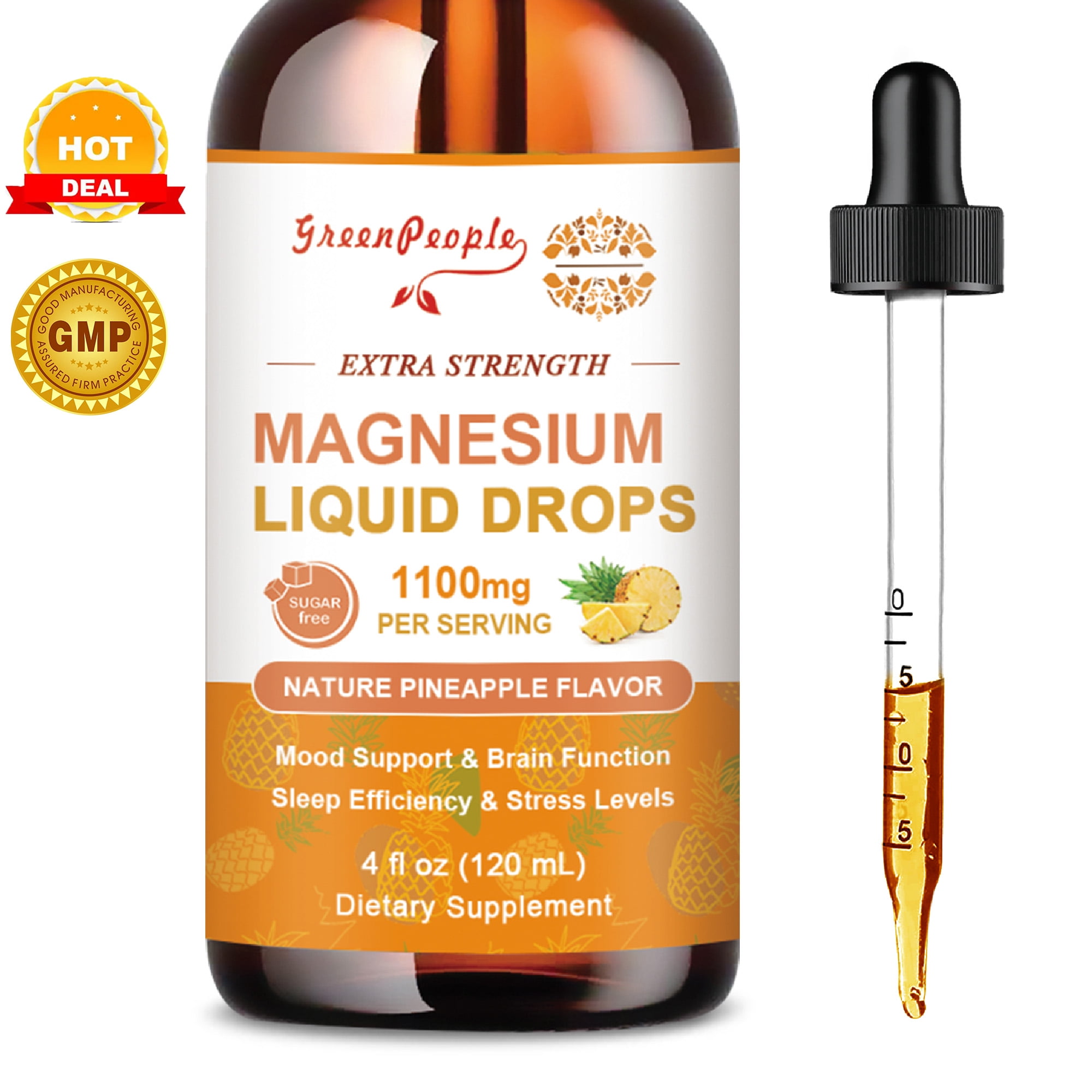 Magnesium Glycinate Liquid Drops - Vegan, Non-GMO, Enhanced Absorption ...