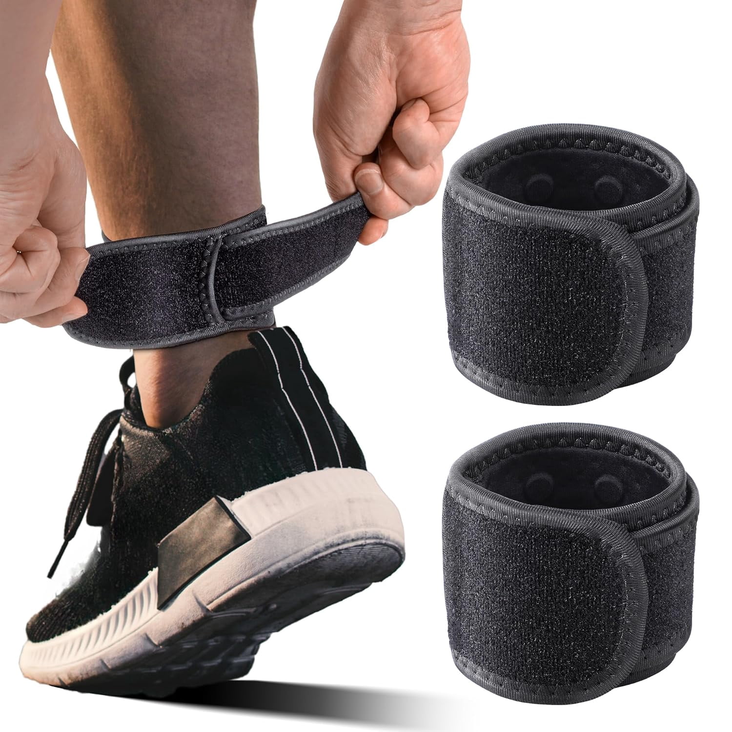 2 Pack Magnetic Achilles Tendonitis Brace, Adjustable 5-12" Achilles ...