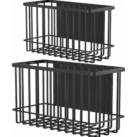 2 Pack Magnetic Basket Organizer Shelf Rack for Refrigerator Peg Board ...