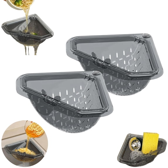 2 Pack Magnetic Corner Sink Filter Basket, Food-Grade PP Drain Strainer ...