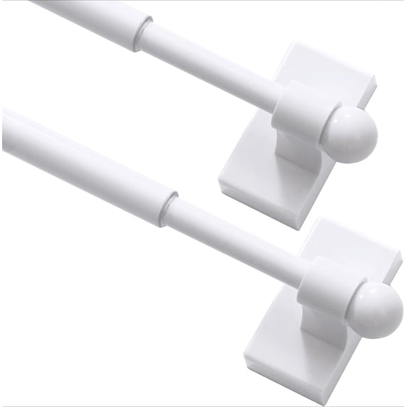 2 Pack Magnetic Curtain Rods for Metal Doors with Adjustable Length ...