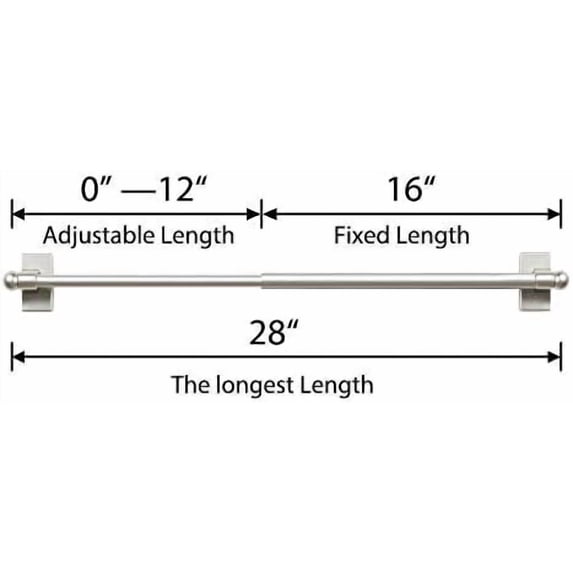 2 Pack Magnetic Curtain Rods for Metal Doors with Adjustable Length ...