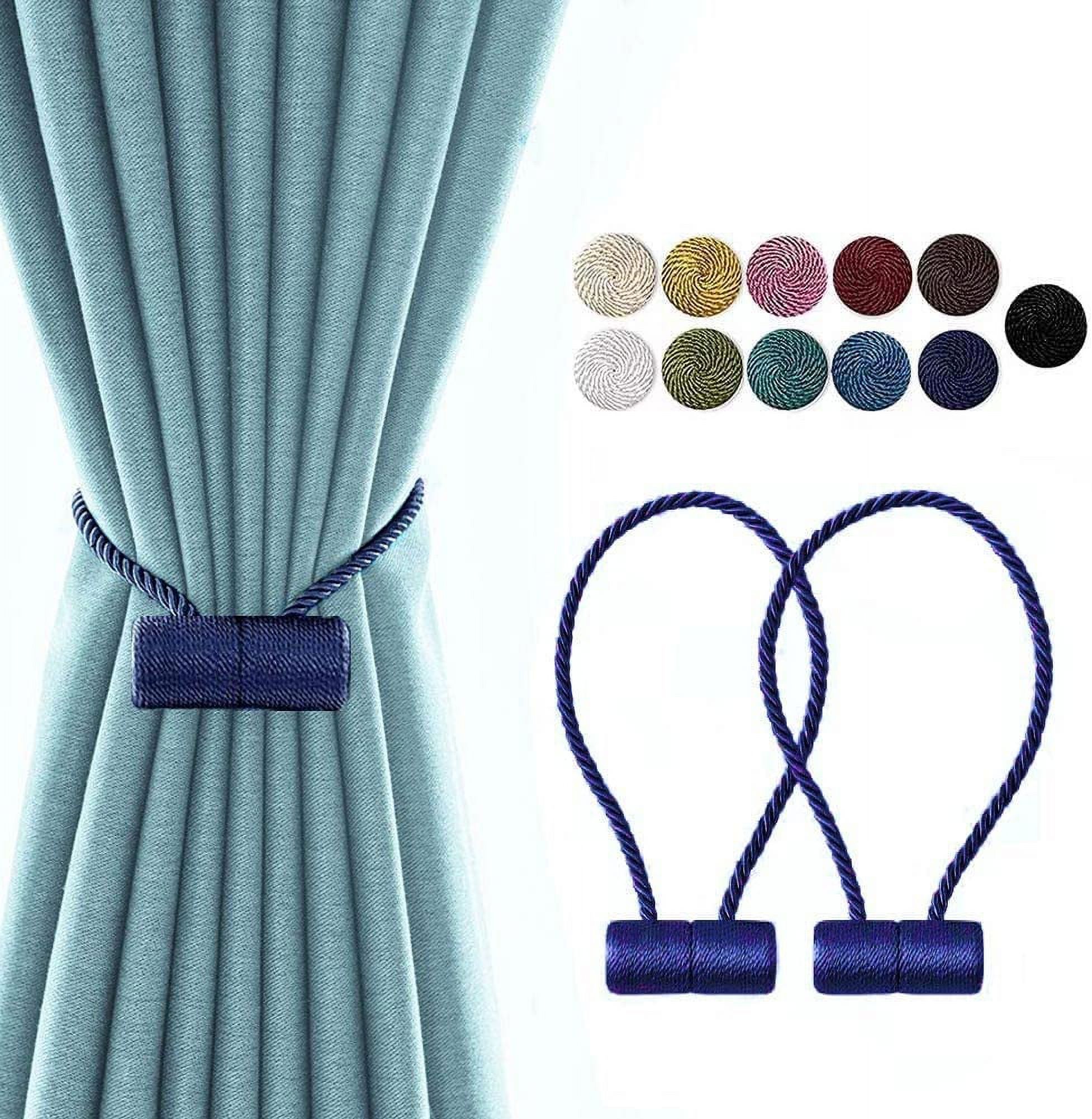 2 Pack Magnetic Curtain Tiebacks Holdbacks VS Upgraded Stronger Magnet ...