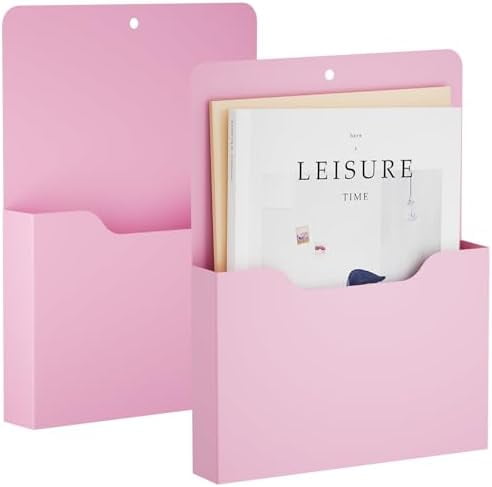 2 Pack Magnetic File Holder - Paper Holder, Pocket Organizer,Hanging ...