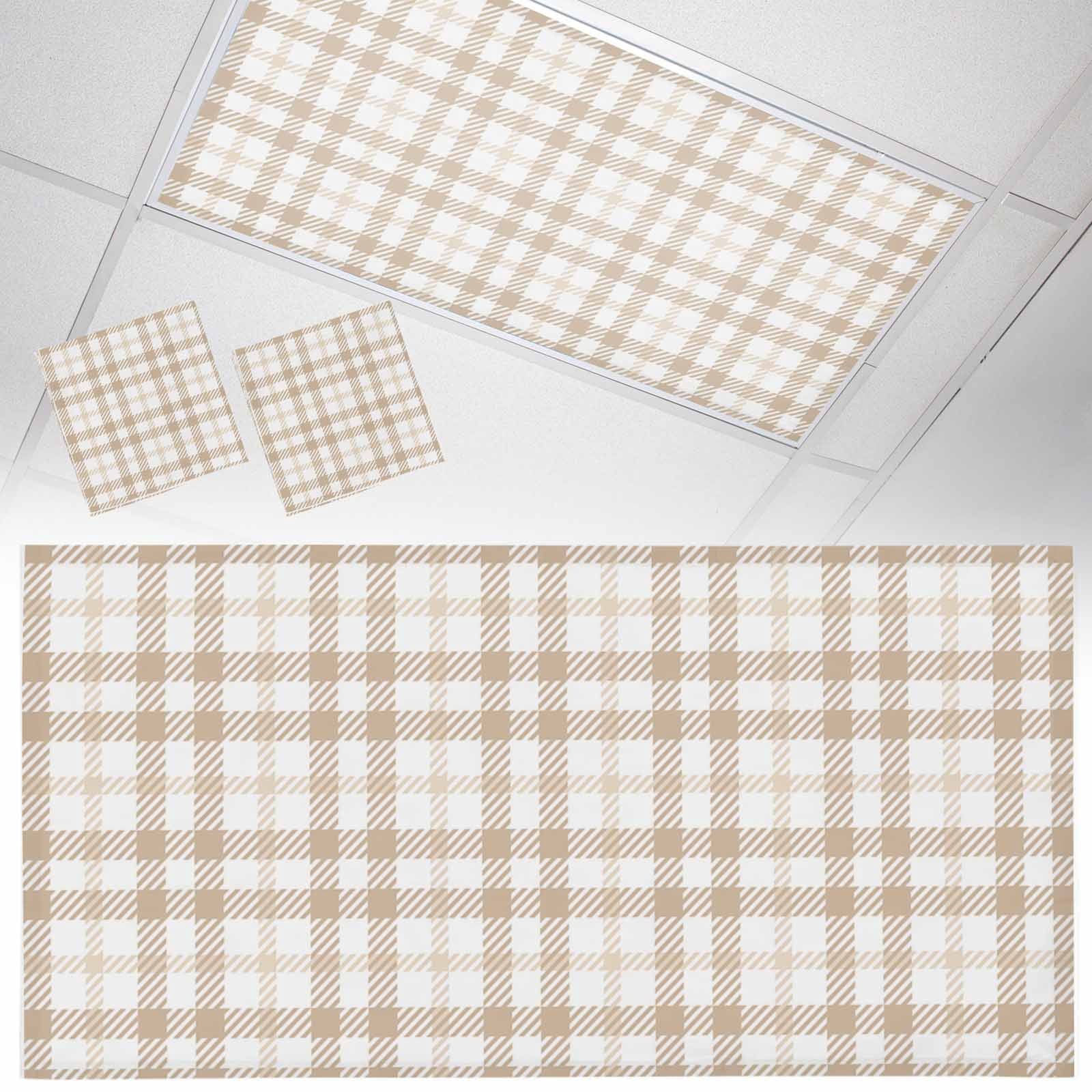 2 Pack Magnetic Fluorescent Light Covers, 2x4 Ft, Autunm Bigge Lattice ...