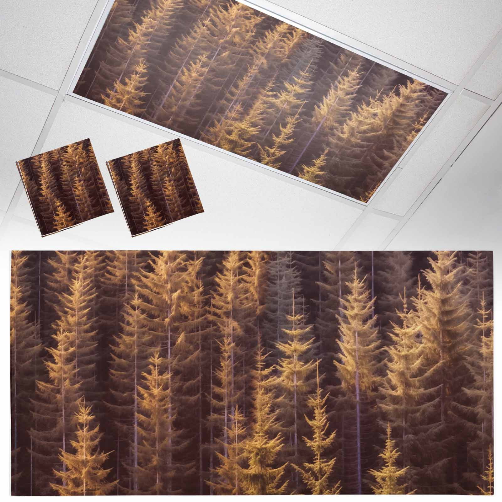 2 Pack Magnetic Fluorescent Light Covers, 2x4 Ft, Fall Orange Forest ...