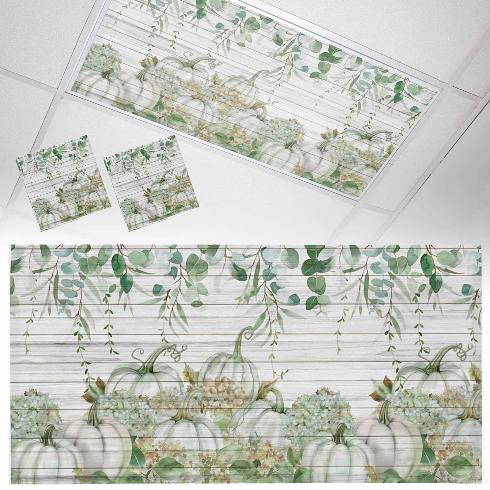 2 Pack Magnetic Fluorescent Light Covers, 2x4 Ft, Fall Thanksgiving ...