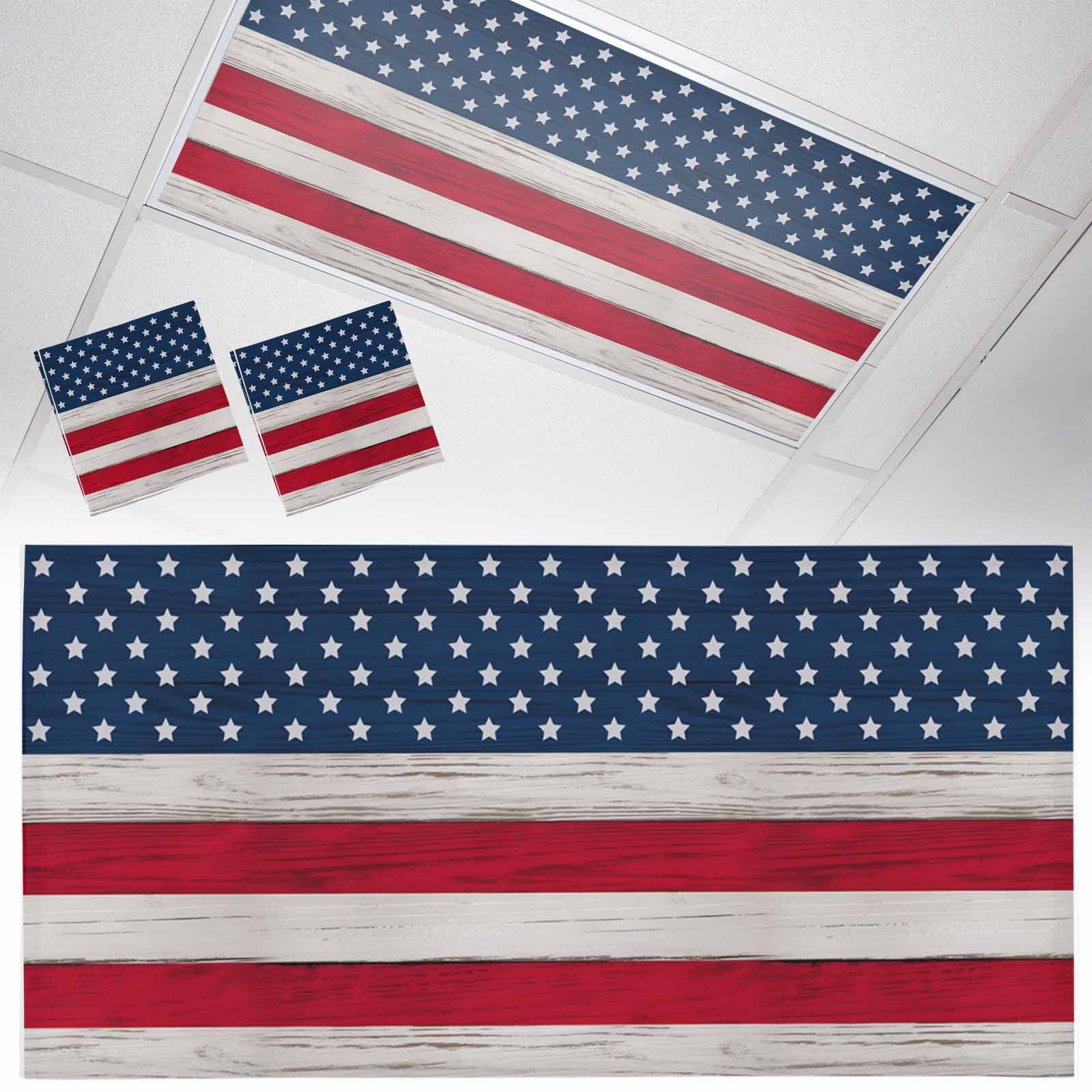 2 Pack Magnetic Fluorescent Light Covers, 2x4 Ft,Independence Day ...