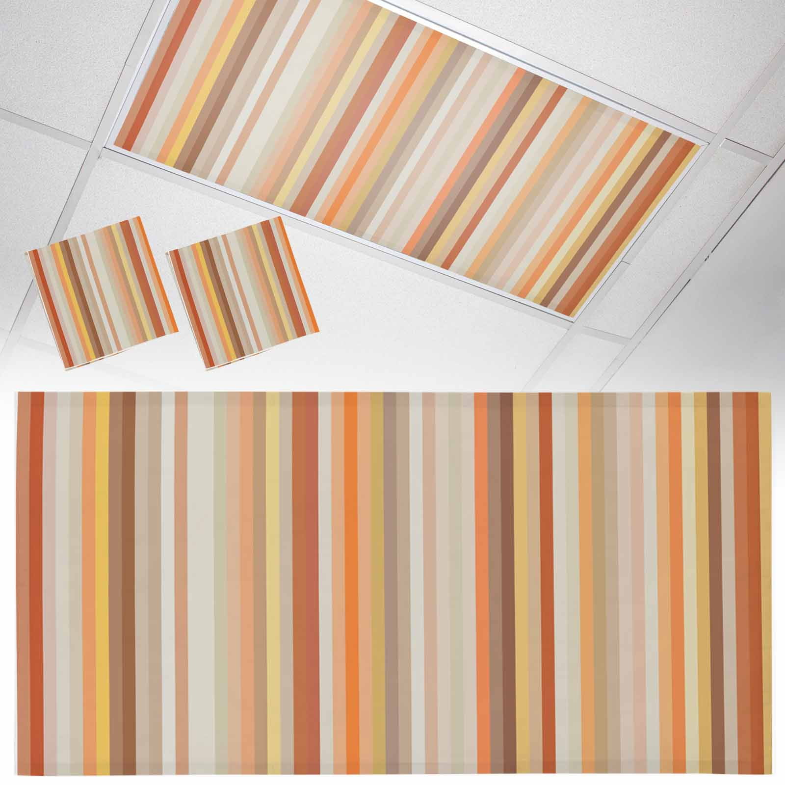 2 Pack Magnetic Fluorescent Light Covers, 2x4 Ft, Orange Stripe Yellow ...