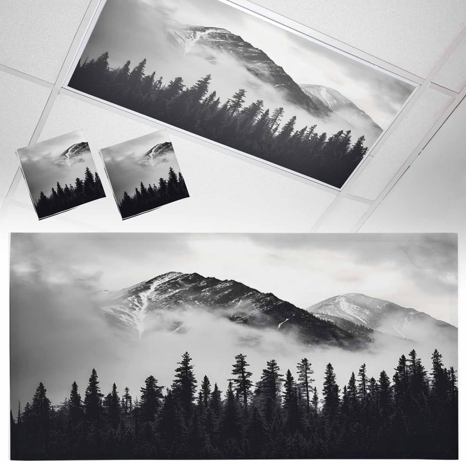 2 Pack Magnetic Fluorescent Light Covers, 2x4 Ft,Snow Mountain Black ...