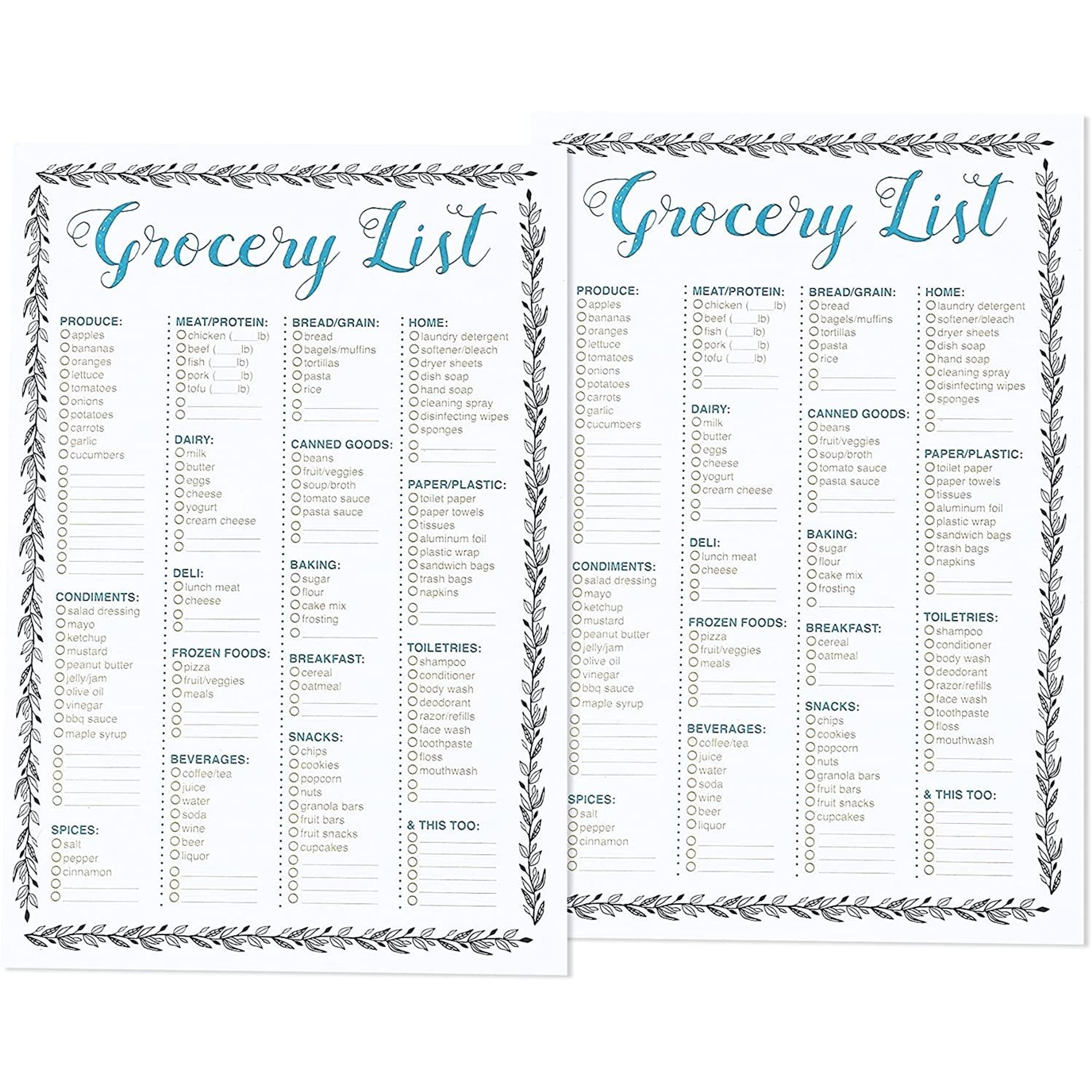2 Pack Magnetic Grocery List Pad for Fridge Refrigerator To Do List ...