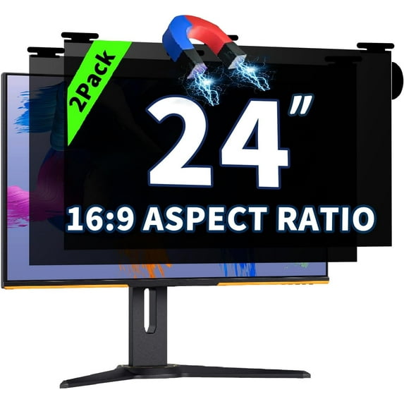 2 Pack Magnetic Hanging Computer Privacy Screen 24 Inch for 16:9 ...