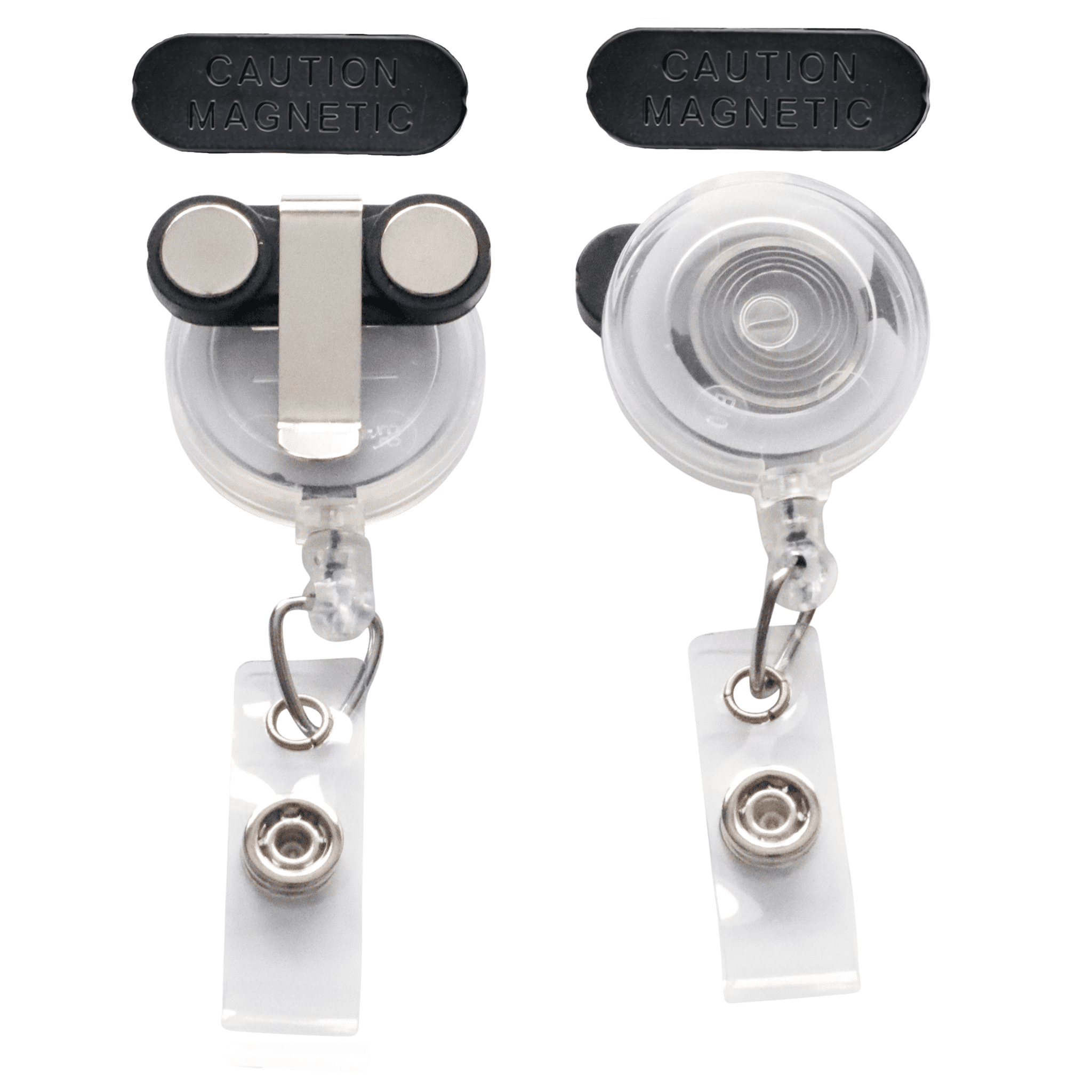 2 Pack - Magnetic Name Badge Holder Retractable Badge Reel with Magnet ...