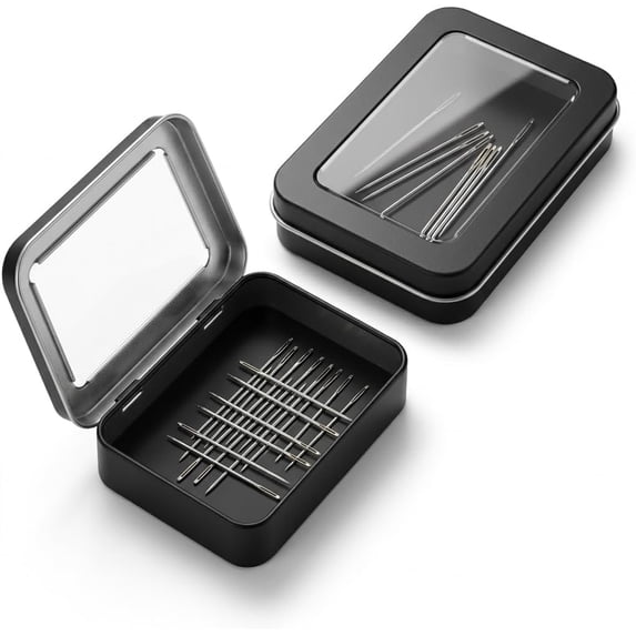 2 Pack Magnetic Needle Case with Clear Window, Portable Sewing Needle ...