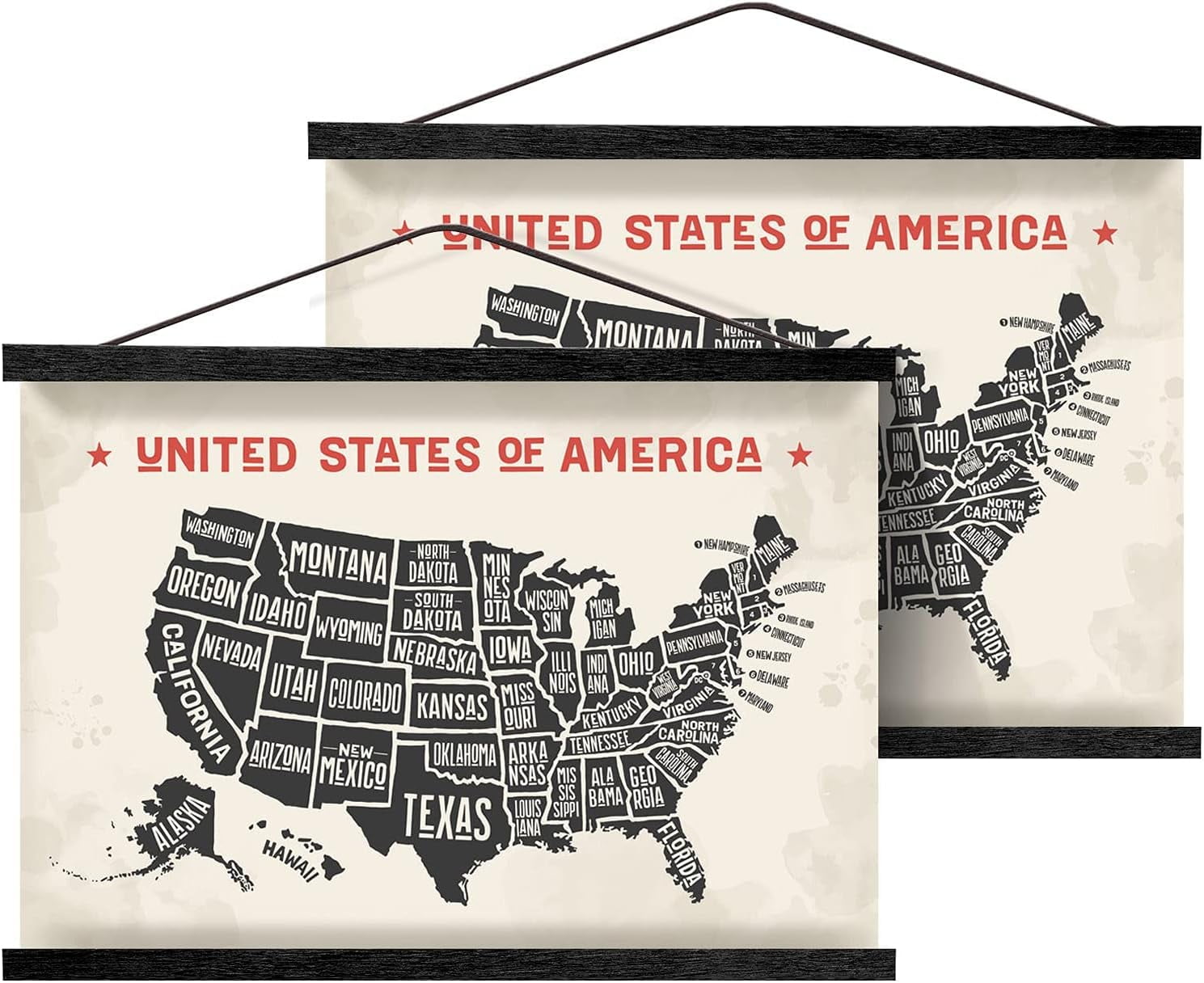 2 Pack Magnetic Poster Hanger Wooden Poster Hangers, 32 Inch, Extra ...